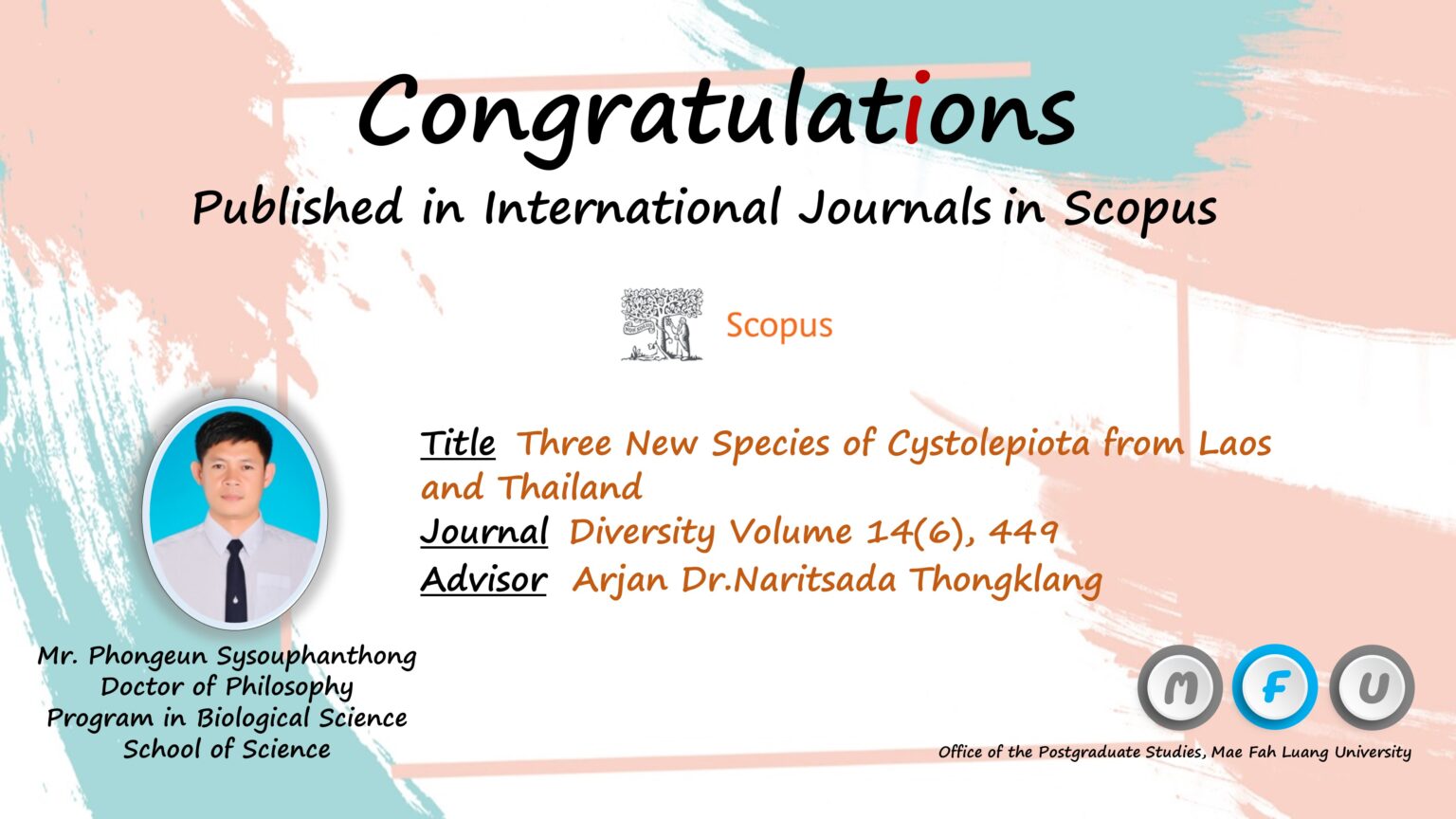 Congratulations to students who have been published in international ...