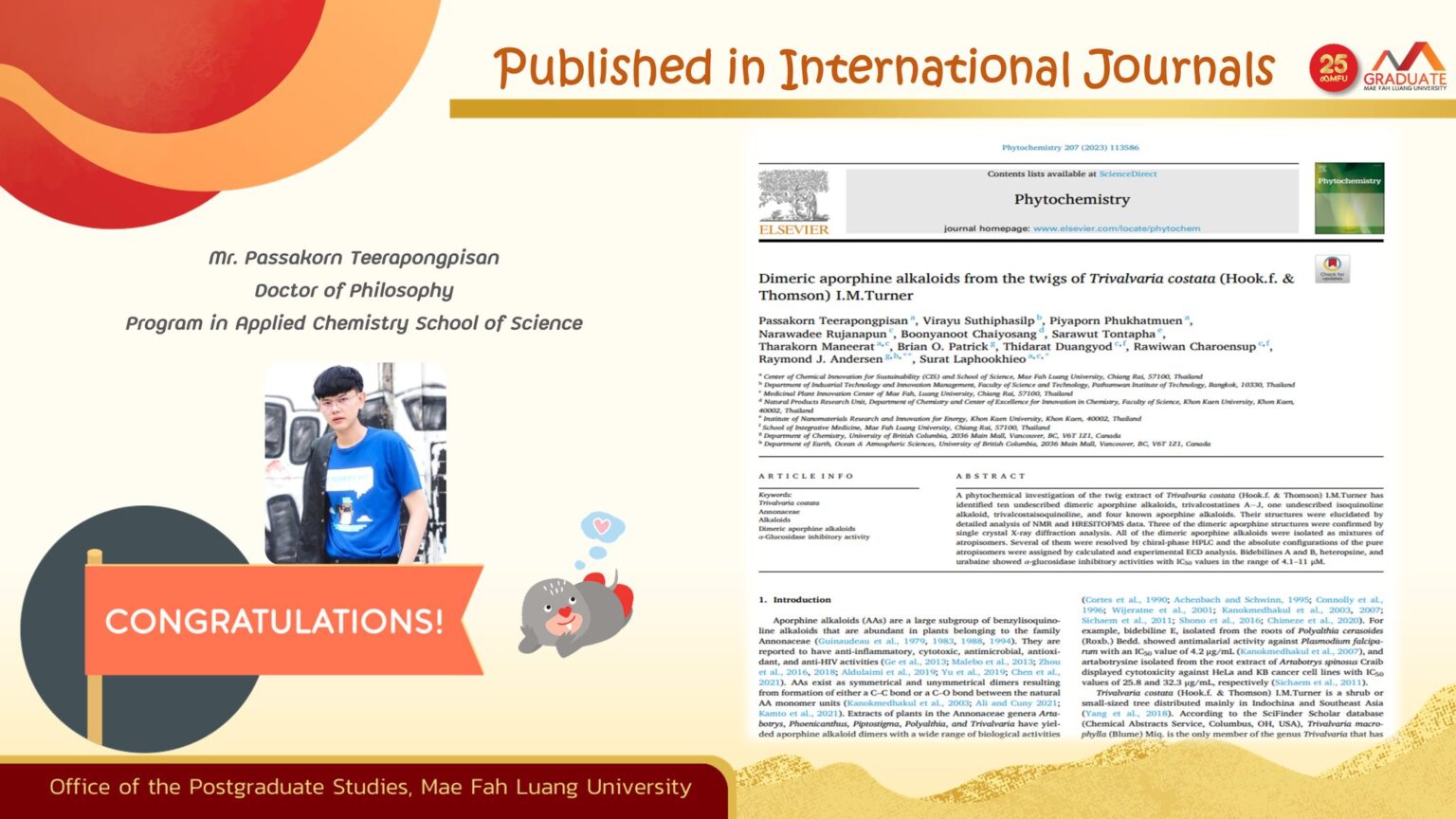 Congratulations to students who have published their research papers in ...